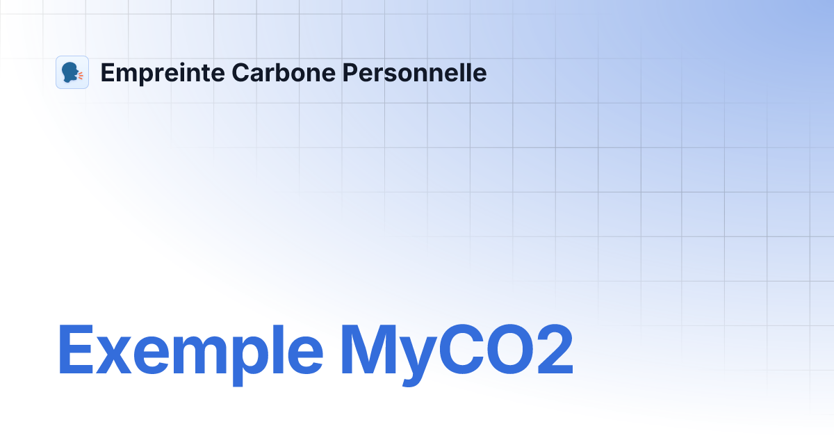 Exemple MyCO2 | Empreinte Carbone Personnelle